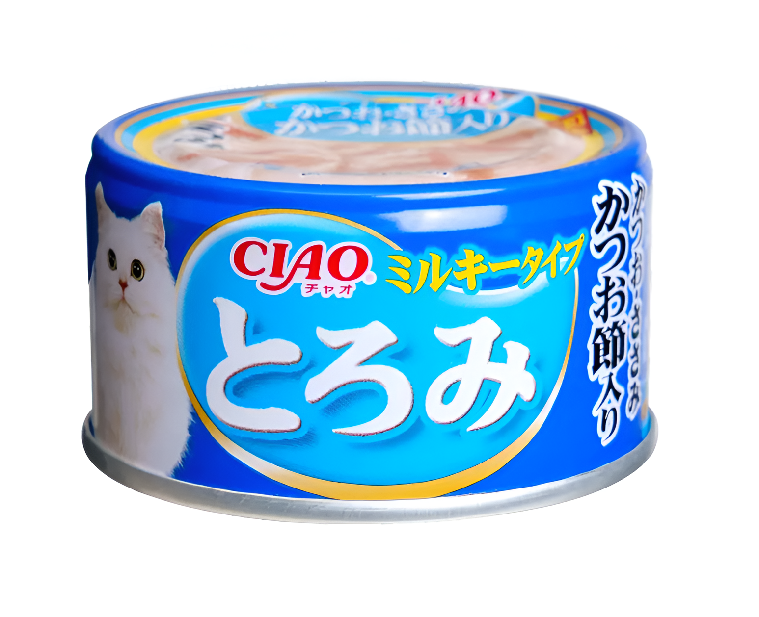 Влажный корм для кошек Inaba Toromi Milky Тунец Кацуо, куриное филе, кацуобуси в овсяном молоке, 6 шт х 80 гр