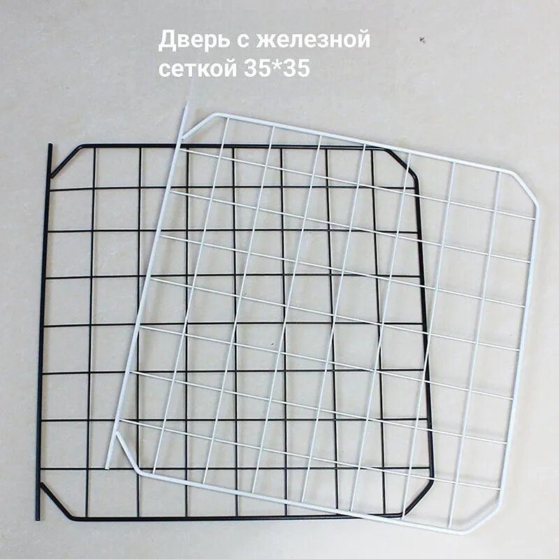 Клетка-вилла для кошек и собак, сборная металлическая сетка, ограждение для домашних животных, полка из проволочной сетки Белая квадратная железная дверь 35*35