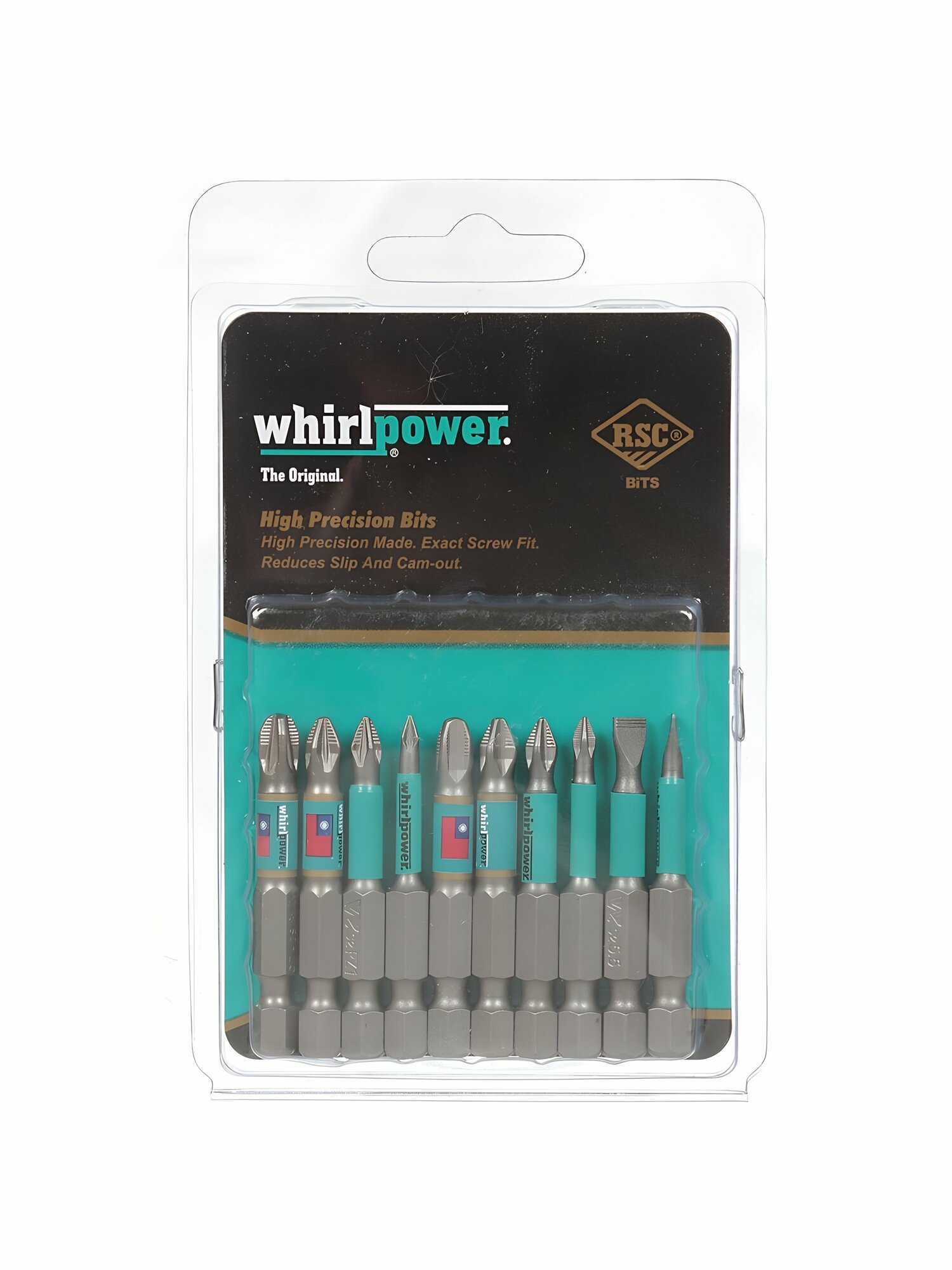Набор бит Whirlpower, Ассорти, Ph, Pz, Sl, 50 мм, 10 шт, блистер