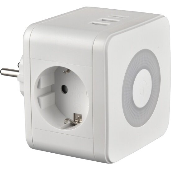 Разветвитель сетевой с выключателем Uniel S-GES2-16SBUC WHITE