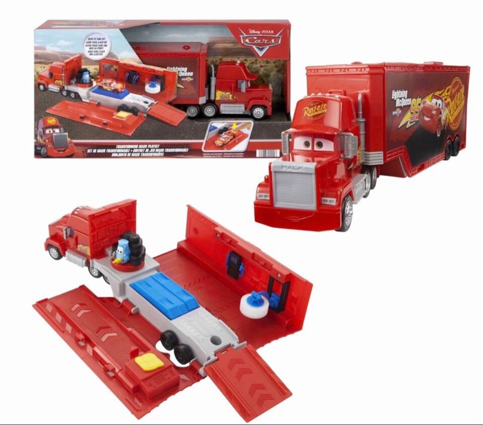 Игрушка из мультфильма Тачки 3 Mattel Cars - Грузовик Мак с подъемником и пуском, со звуком, 42 см