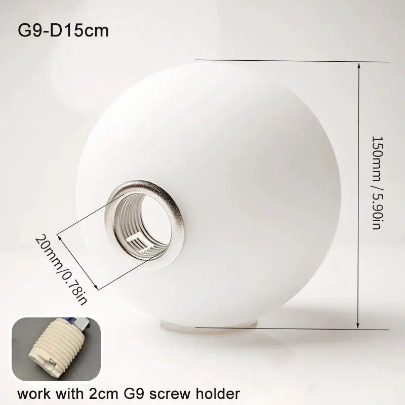 Стеклянный абажур G9 E14 E27 матовый белый G9 D15cm