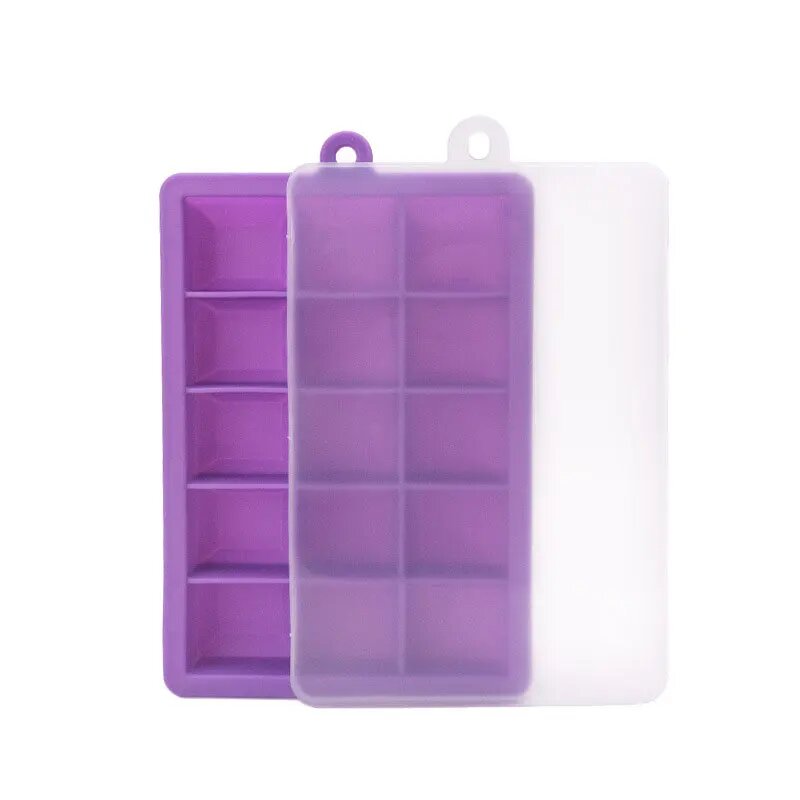 Форма для льда JCD из силикона, большая, на 15 ячеек Фиолетовый, Purple