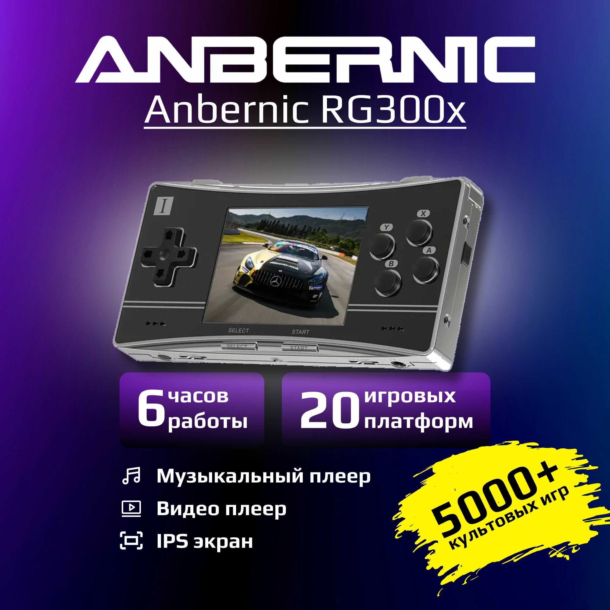 Игровая приставка Anbernic RG300x 64Gb Silver Black (Новая)