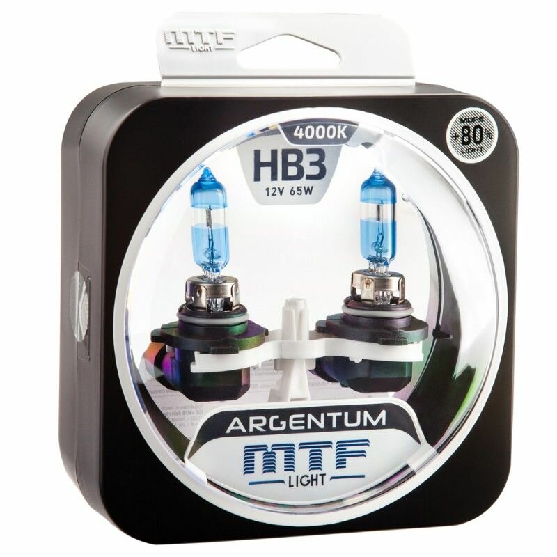 Автолампы HB3(9005) - Галогенные лампы MTF Light серия ARGENTUM +80% 4000K