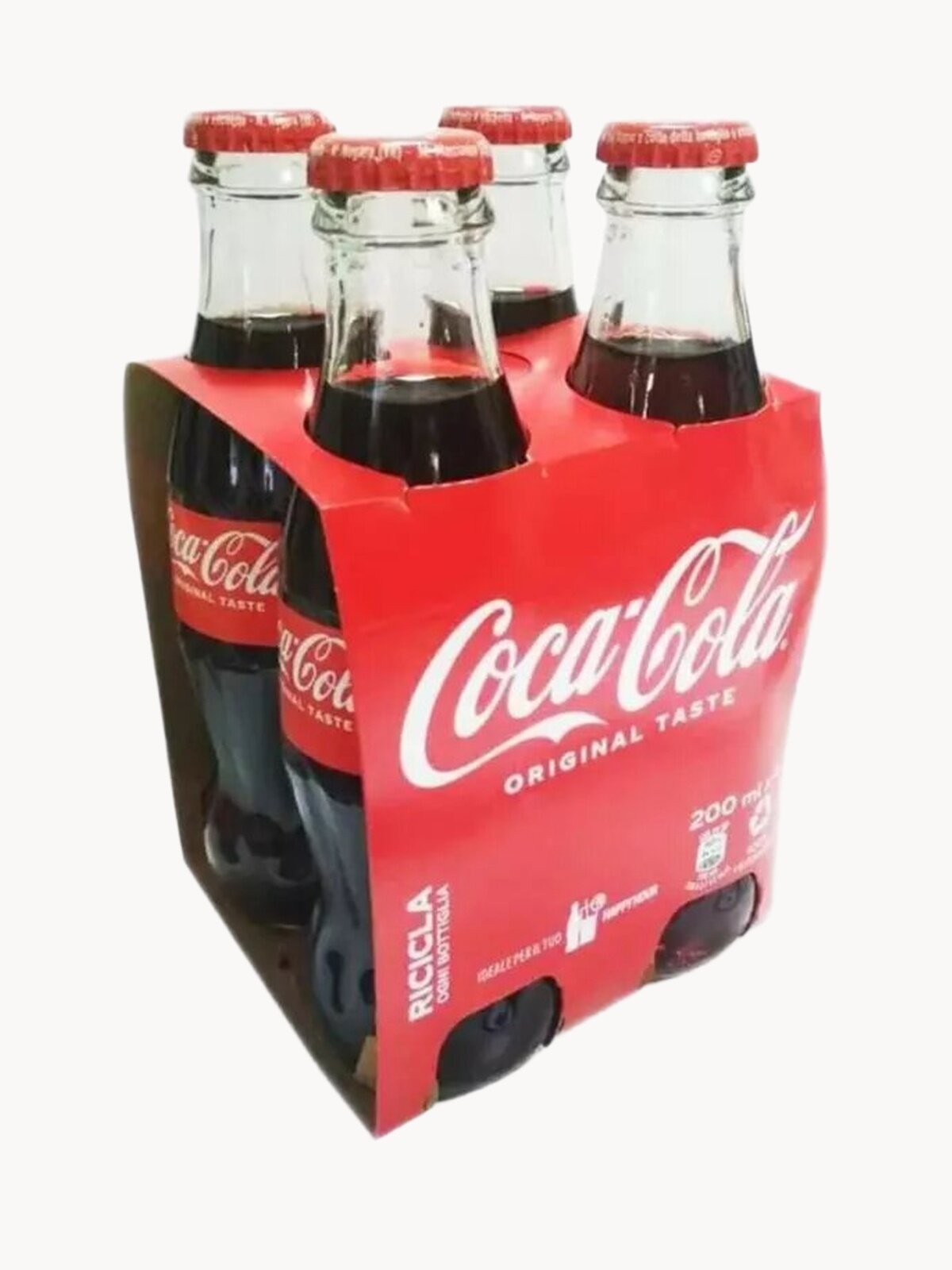 Напиток Coca-Cola "Италия", стеклянная бутылка, 0,2л, упаковка 4шт