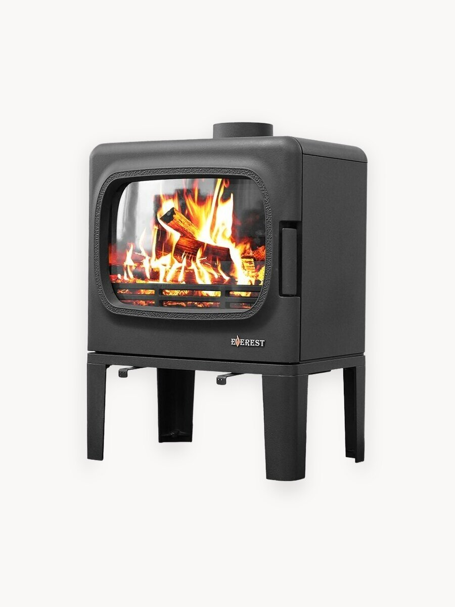 Печь-камин дровяная для дома EVEREST F10 диаметр дымохода 150