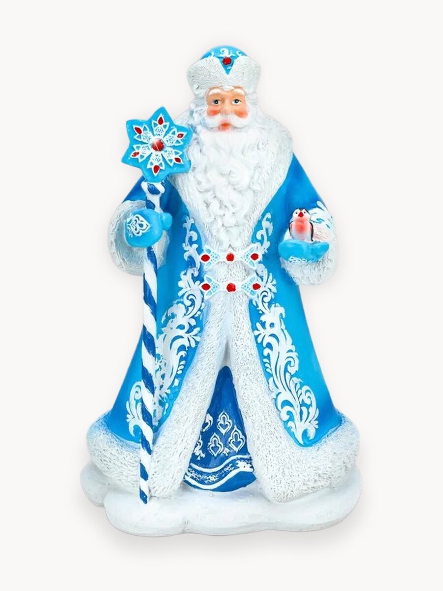 Новогодняя фигурка "Дед Мороз" в синей шубке, 26см. Подарочный сувенир, для праздника. Артикул НУ-7004