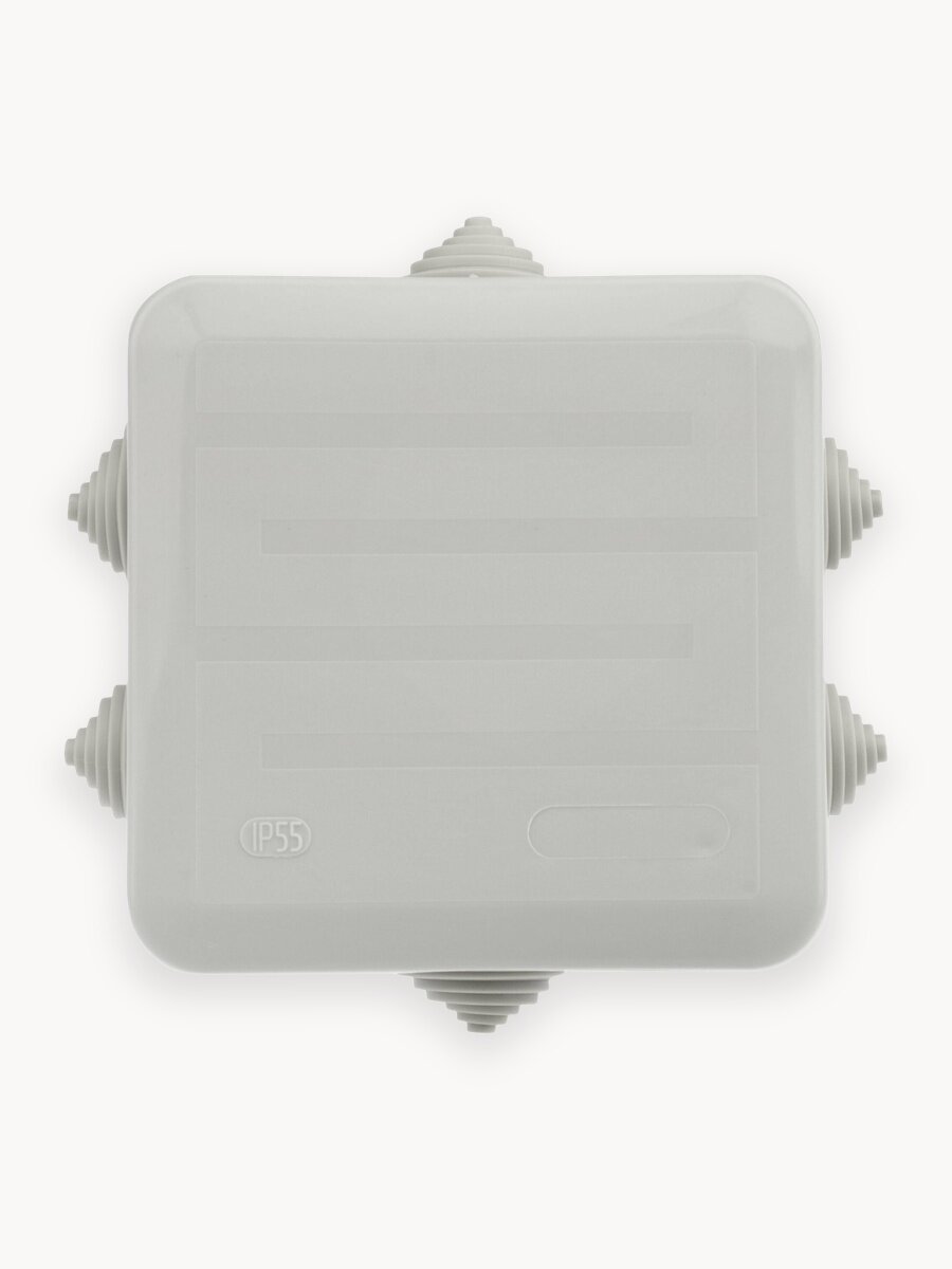 Коробка распределительная Rexant, IP44, квадратная, полипропилен, серая, 100x100мм