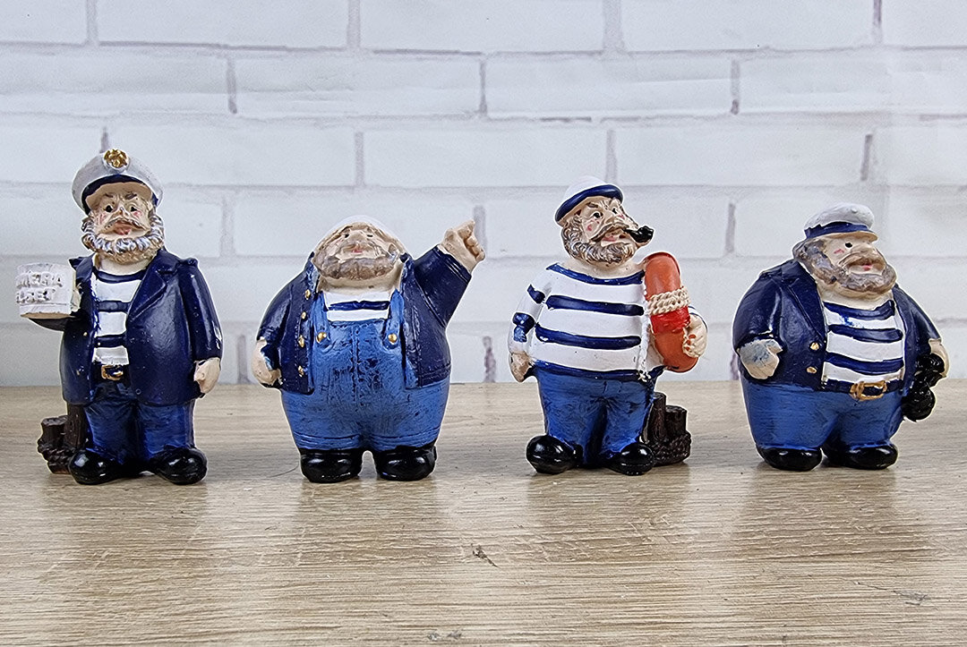 Статуэтка мини Моряки (комплект 4 шт.) морской декор 9х5х4см