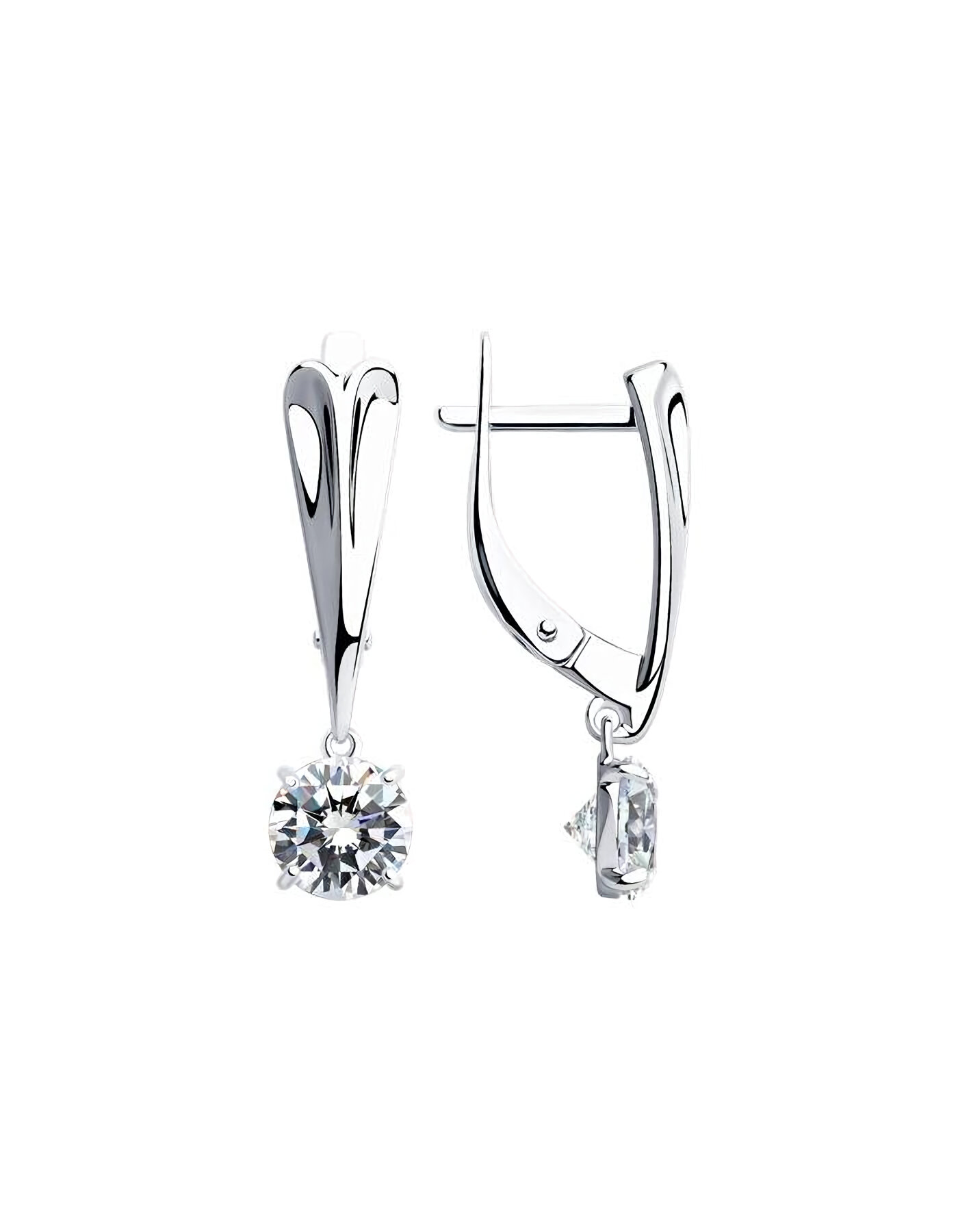 Серьги The Jeweller, серебро, 925 проба, родирование, фианит