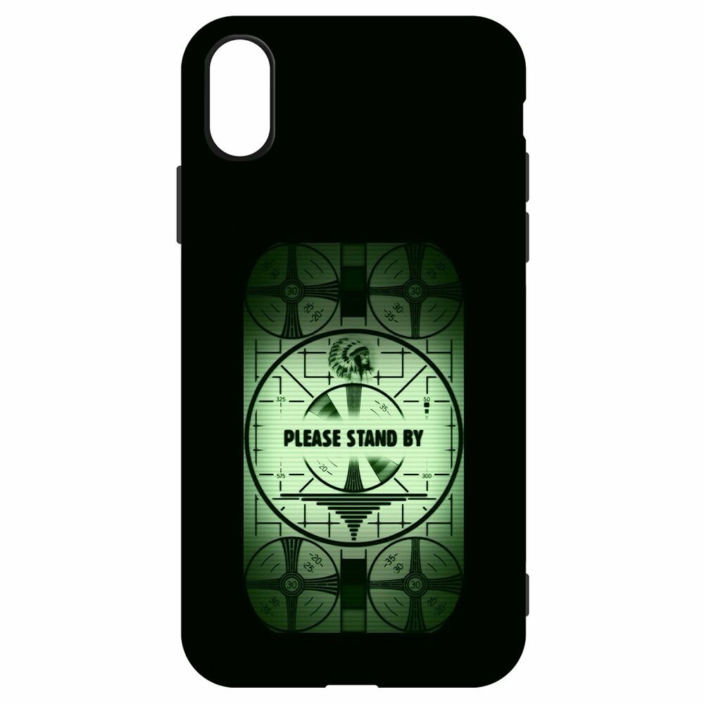 Чехол-накладка Krutoff Soft Case Фоллаут (Fallout) - Пожалуйста, подождите для iPhone XR черный
