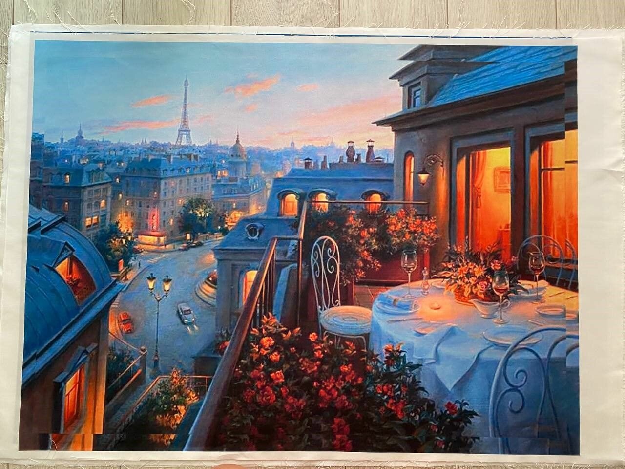 Картина на полотне Романтический ужин в Париже 71 x 52 см