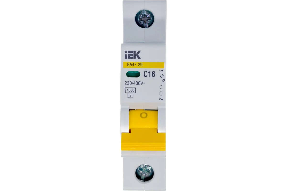 Выключатель автоматический модульный 1п C 16А 4.5кА ВА47-29 KARAT IEK MVA20-1-016-C