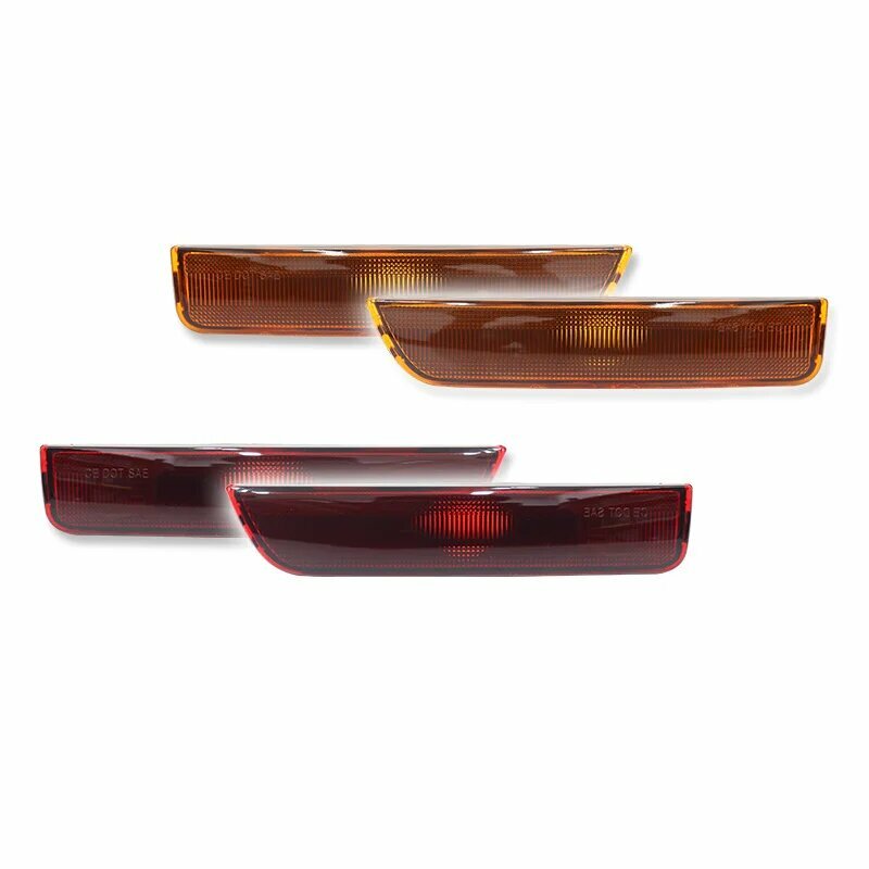 Автомобильный передний/задний бампер с дымчатой линзой, боковой маркер, сигнал 4pcs Amber Red lens