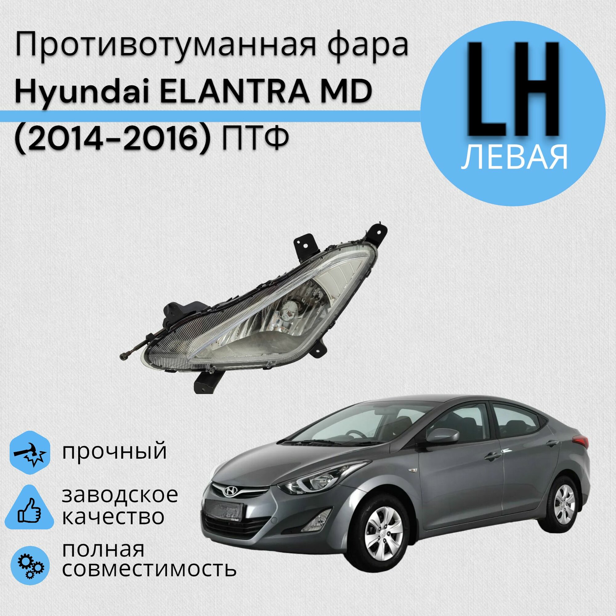 Противотуманная фара Hyundai ELANTRA MD Хендай Элантра 2014-2016 ПТФ левая