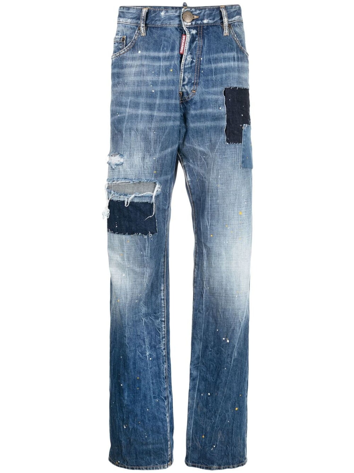 Джинсы Distressed-effect patchwork jeans 
