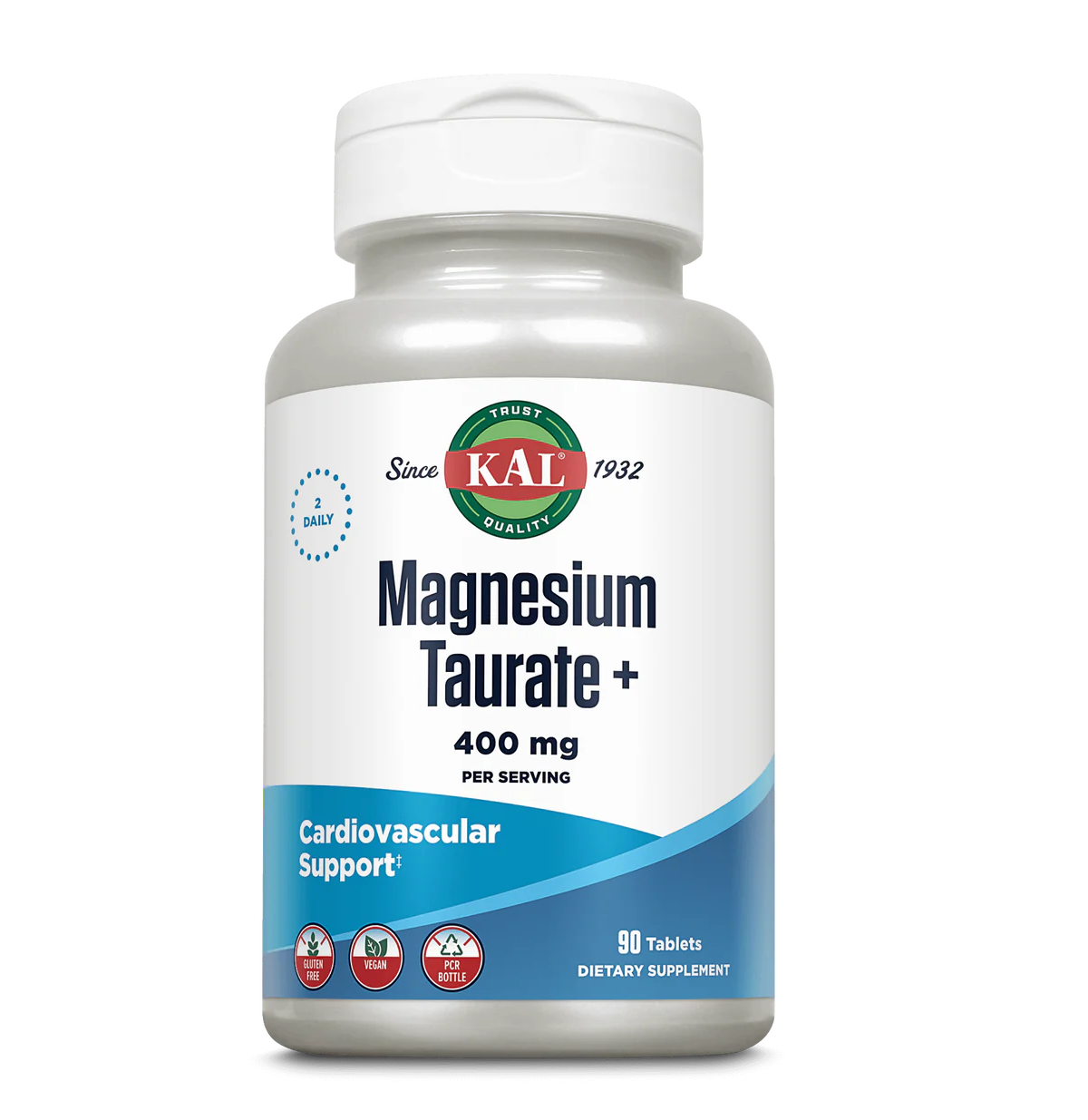 Магний, KAL, Magnesium Taurate, Магний таурат в таблетках, 400 мг, 90 таблеток
