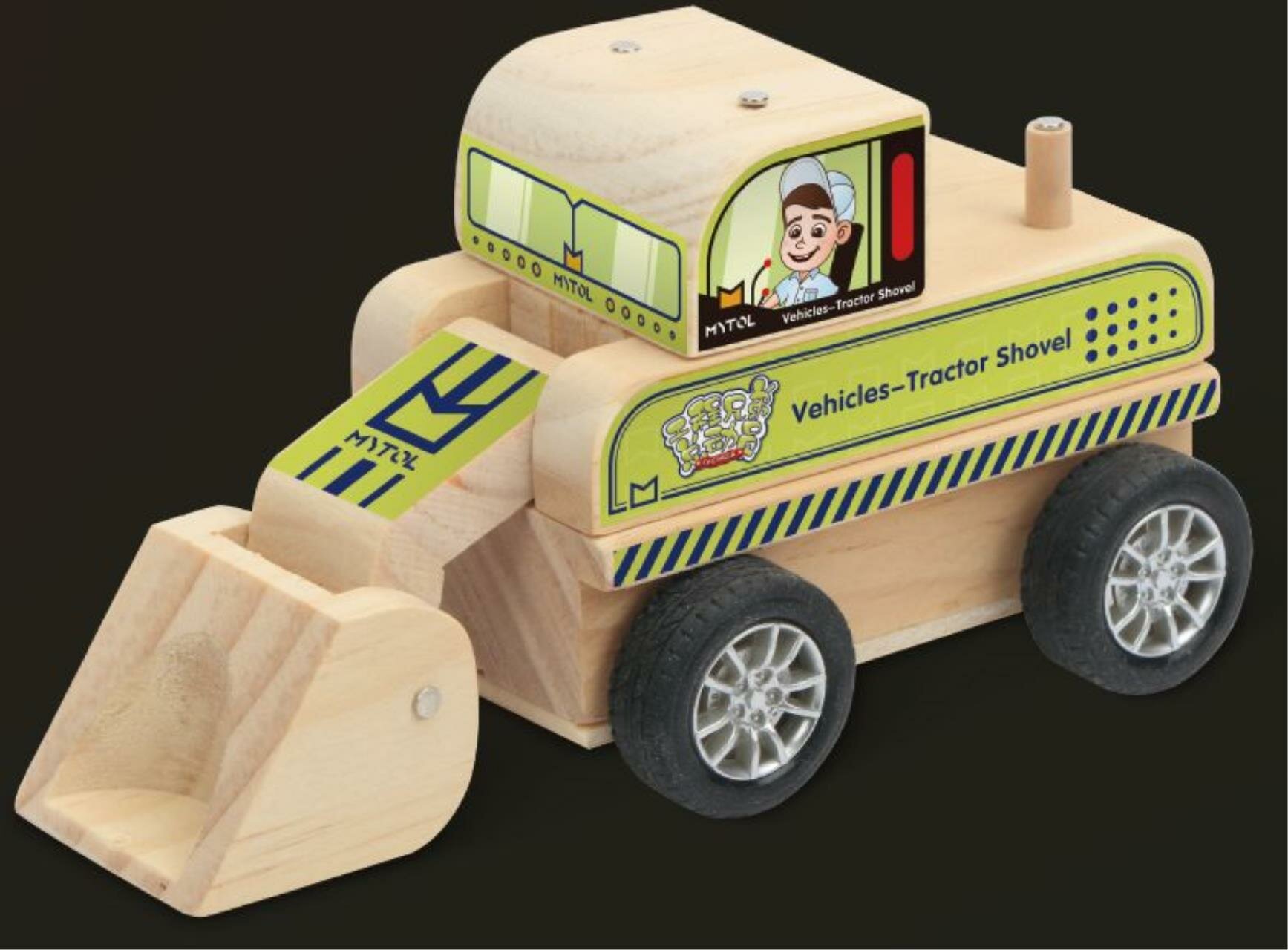 Конструктор деревянная машинка Погрузчик-экскаватор, MYTOL WZ301, возраст 5+