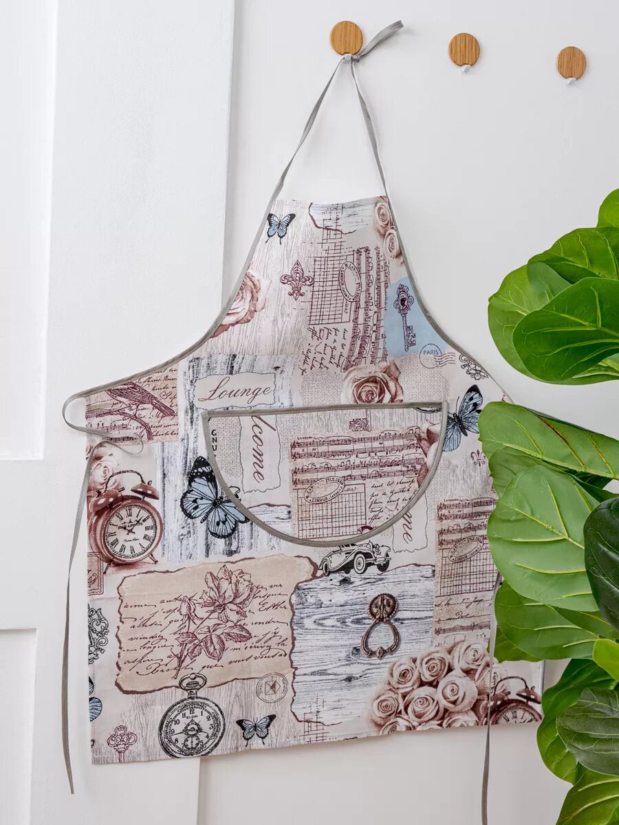 DOLLTALL / Фартук кухонный / Фартук с карманом / универсальный размер 42-54 / подарок для любимых женщин