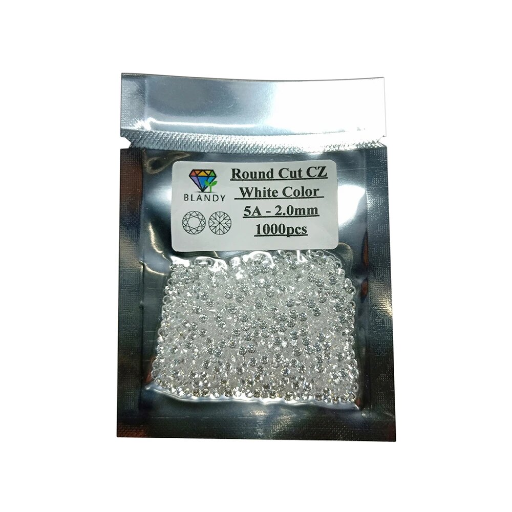 Синтетические камни QINGYIGEM кубический цирконий 1000 шт, 0,8-3,0 мм, белые и разноцветные 1.3mm, White