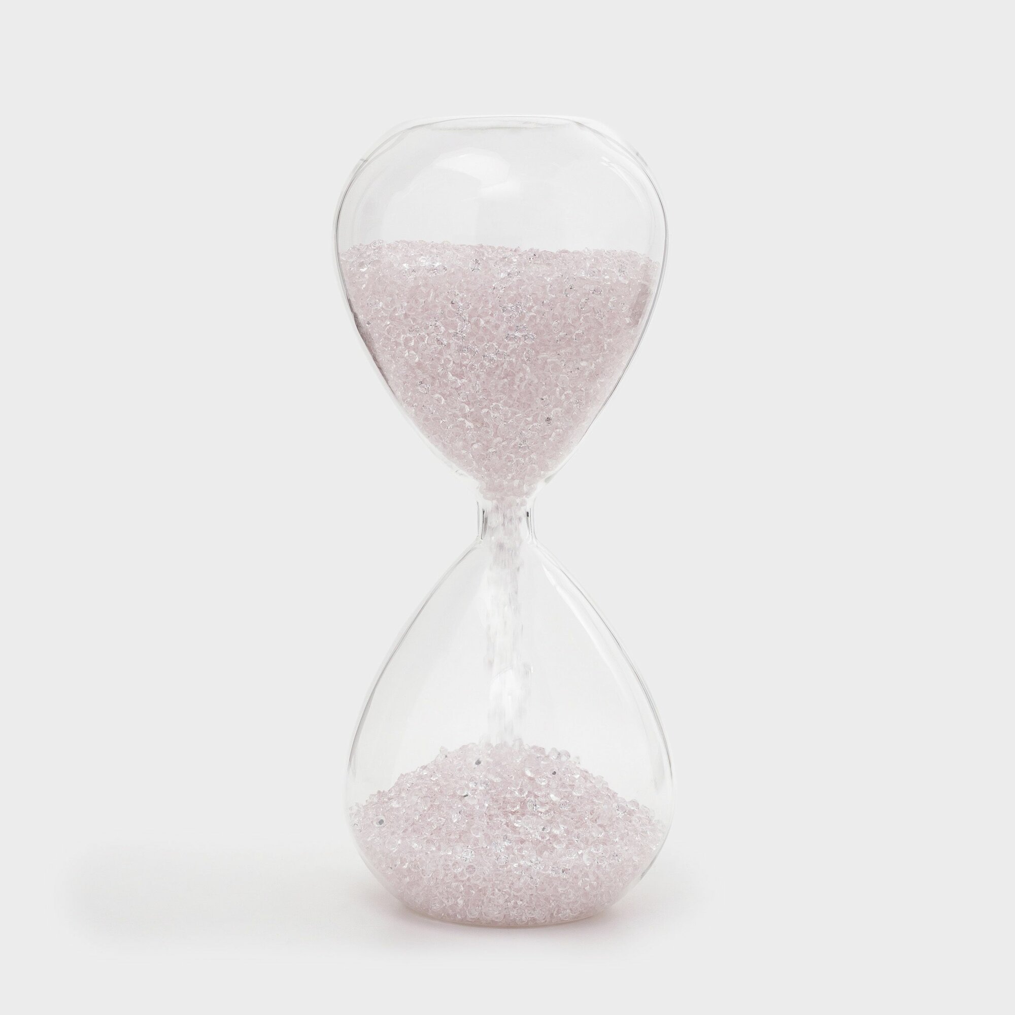 Часы песочные, 20 см, 15 секунд, с кристаллами внутри, стекло, Sand time