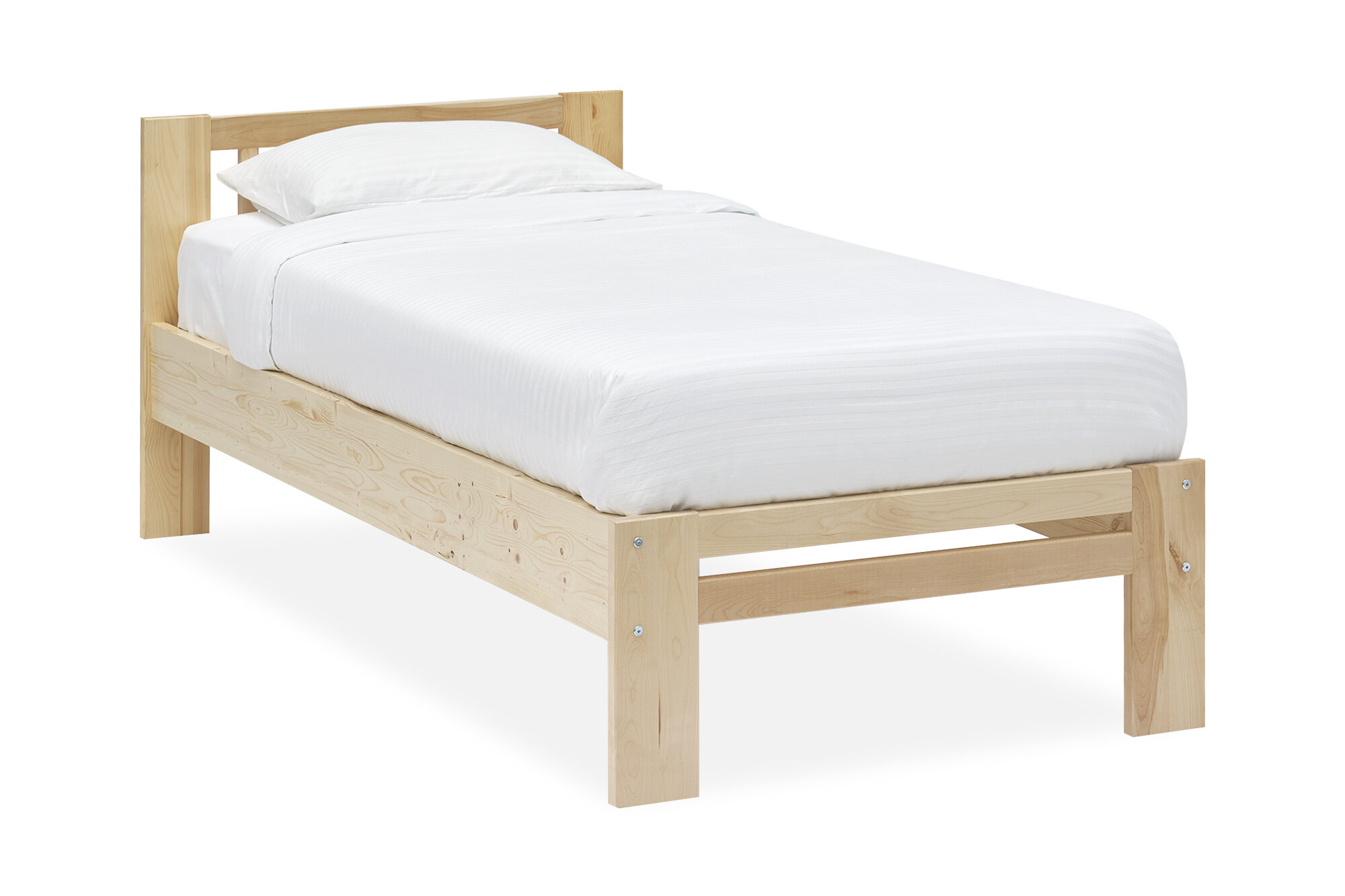 Кровать односпальная деревянная Нонтон Массив, рейка, 90x200 см, натуральный