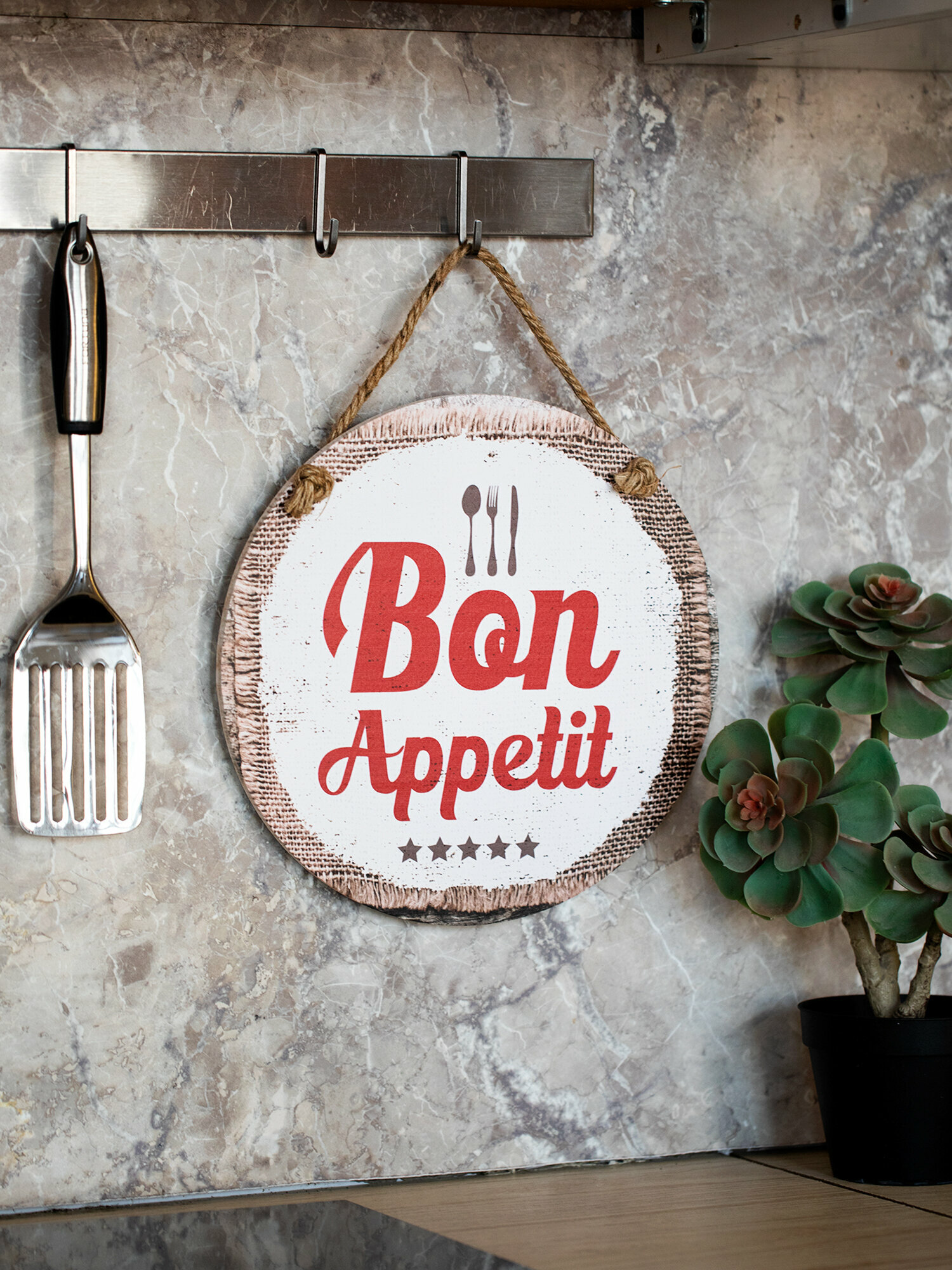 Панно Glasar 39-126, МДФ, ткань и веревка, 30 см x 3 см x 38 см