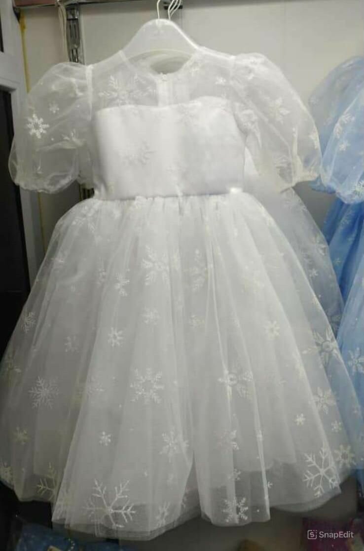 Платье Базовая коллекция, Новогоднее праздничное платье Снежинка