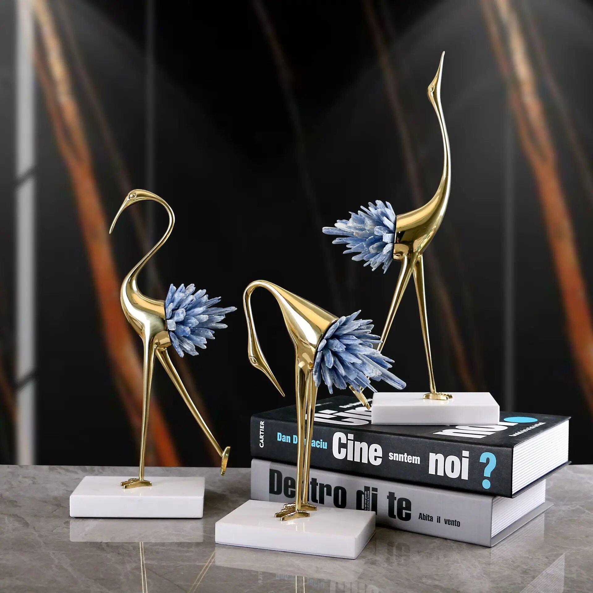 Металлическая скульптура журавль M 180X80H300MM, blue