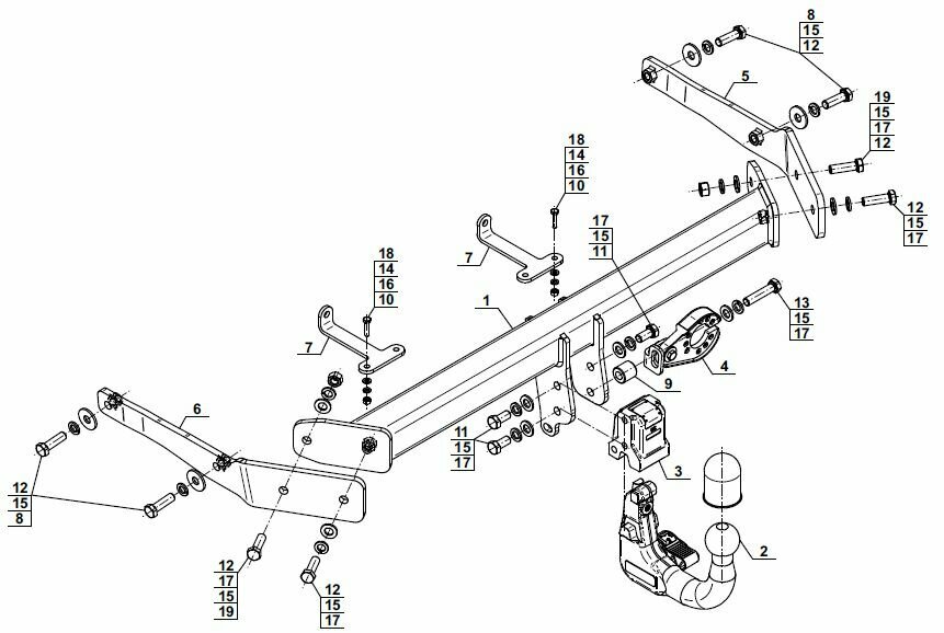 Фаркоп на Volkswagen ID (паспорт и сертификат в комплекте)(без электрики) Steinhof. V-086