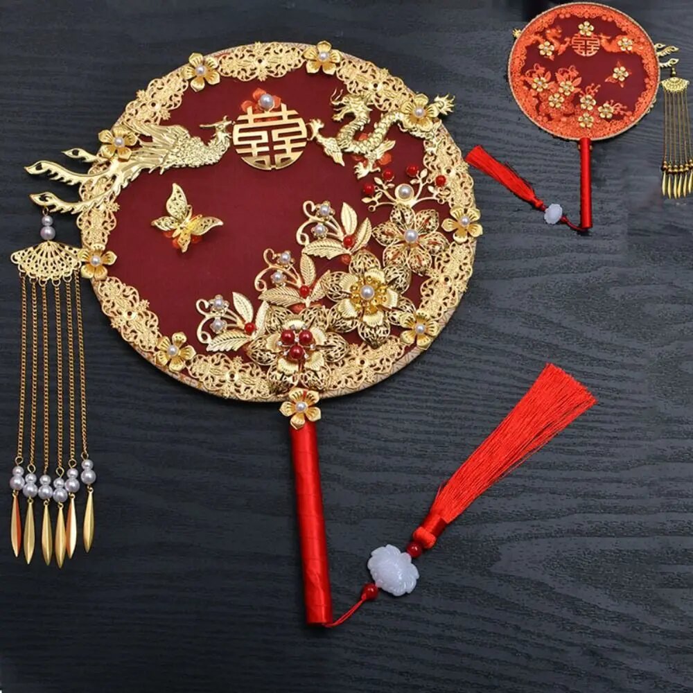 Декоративный веер Tuan красный/белый C