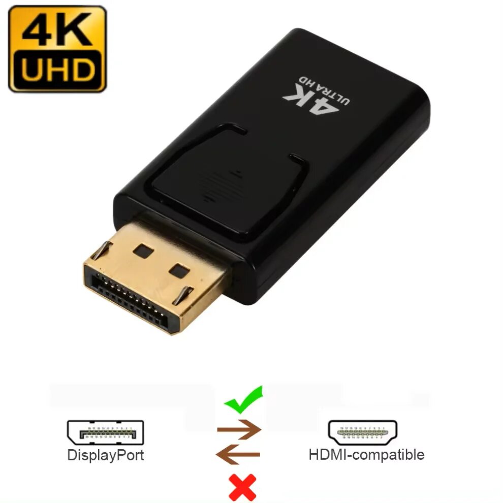 LccKaa 4K DisplayPort to HDMI-compatible Adapter Converter HD 1080P DP to HDMI-compatible Adapter For PC Laptop Projectors HDTV