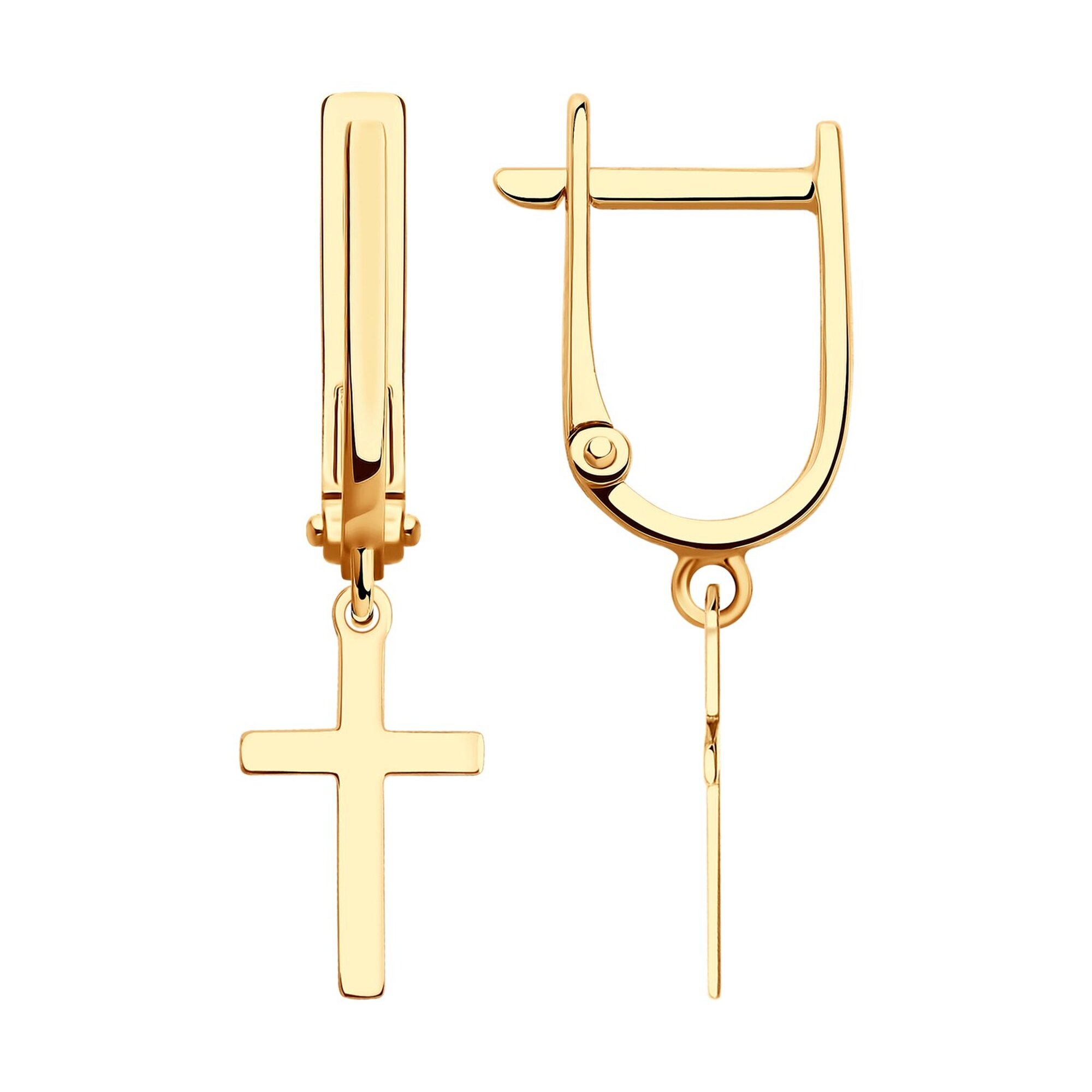 Серьги, красное золото, 585 проба