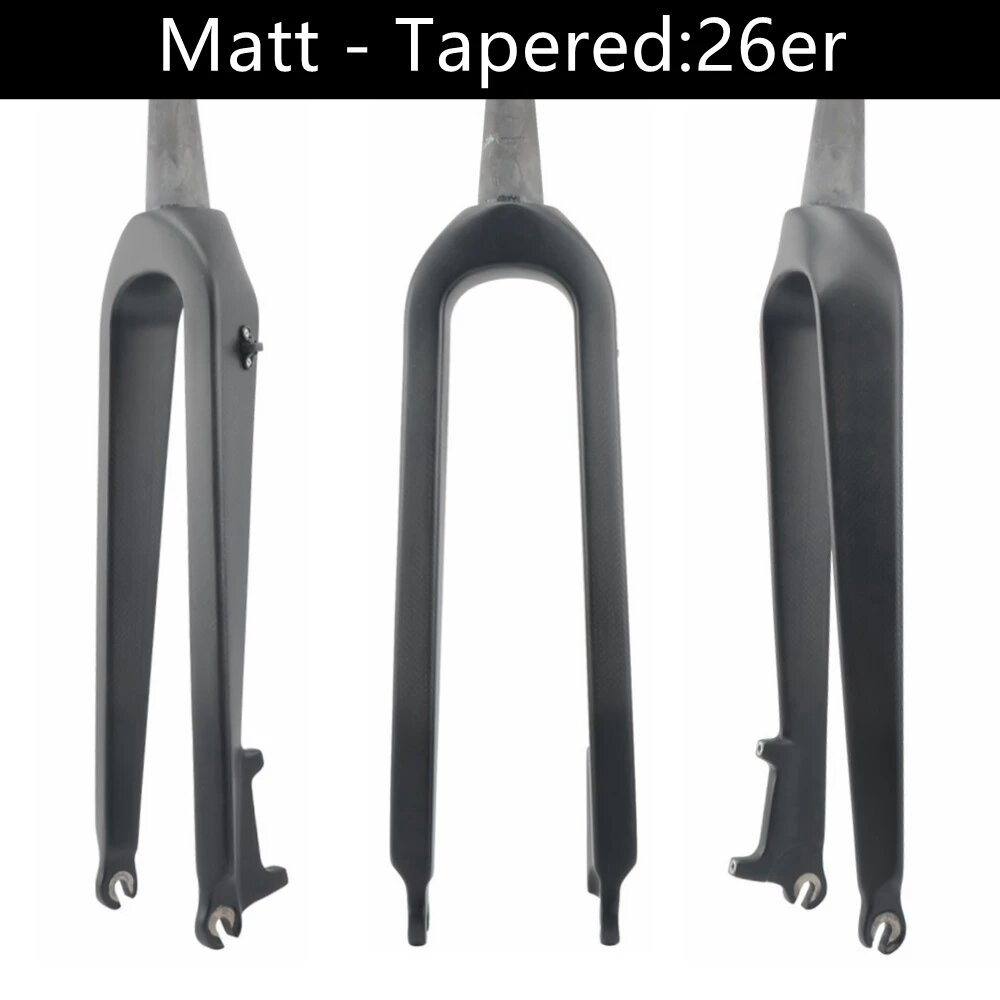 Вилка карбоновая TOSEEK, серая, Matt-Tapered:26