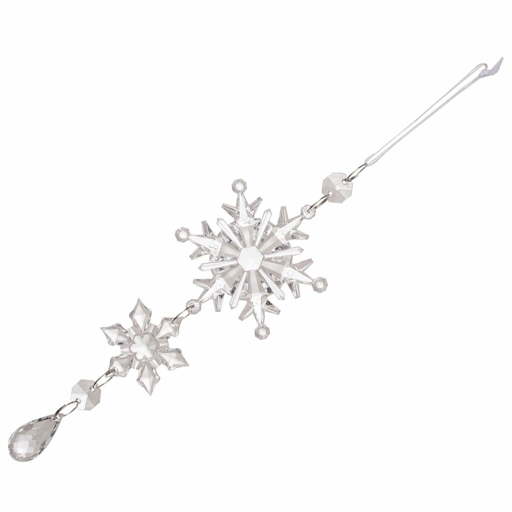 Рождественский Акриловый Прозрачный Кулон В Виде Снежинки-Двойной