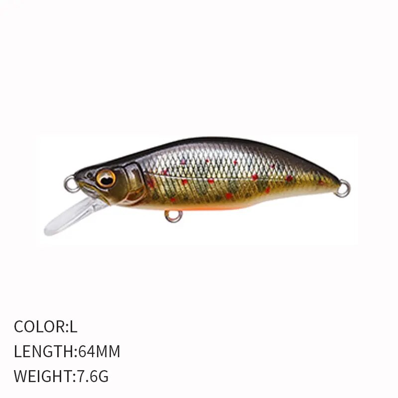 Микро воблер Minnow 64 мм, 7.6 г, Цвет: L