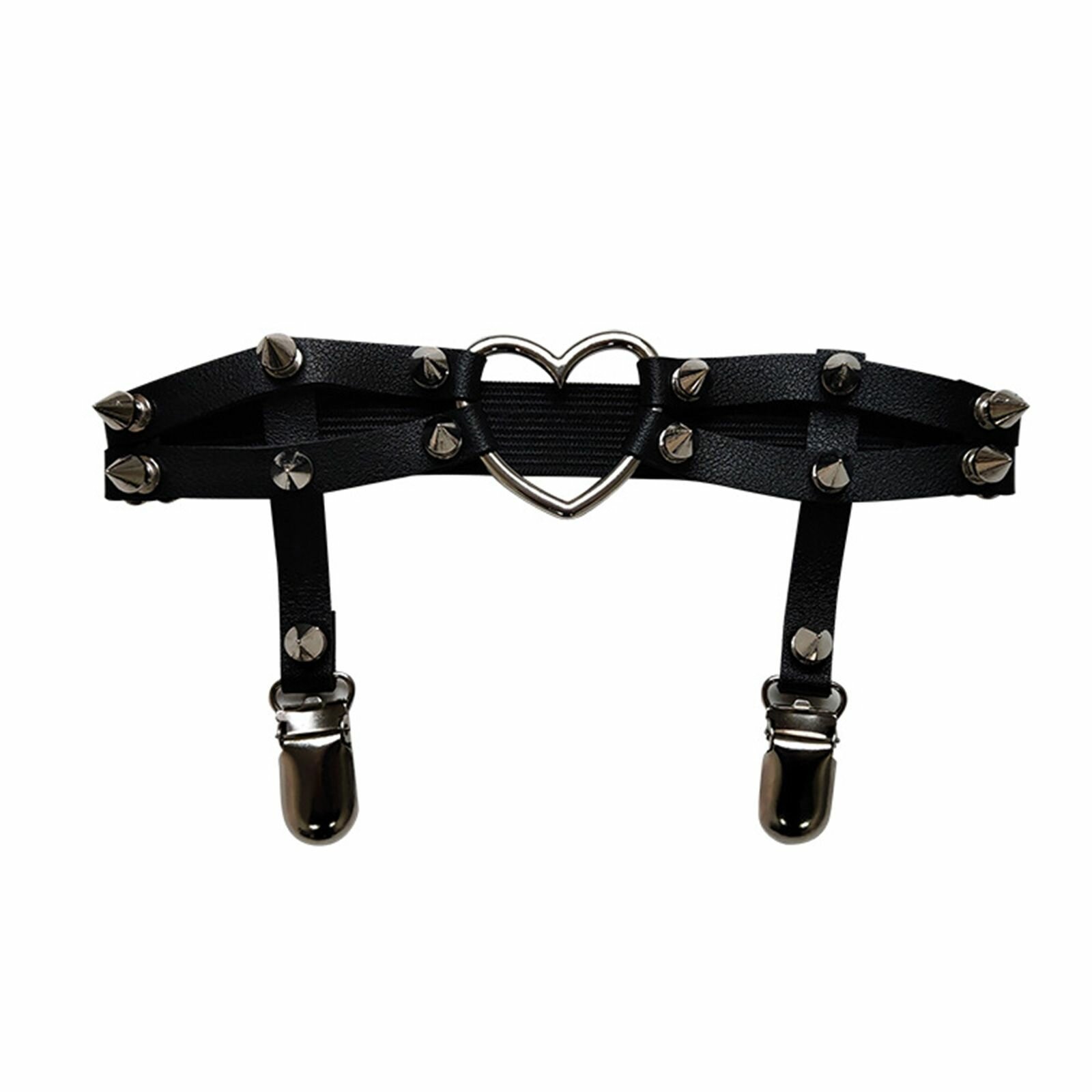 Чулки-Кольца на Бедрах С Темными Заклепками Lolita-Черный Пояс