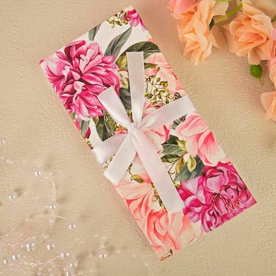 Подарочная коробка для денег Микрос "Пион С Бантом", 17,2х8,3 см, картон (Д10303П.030)