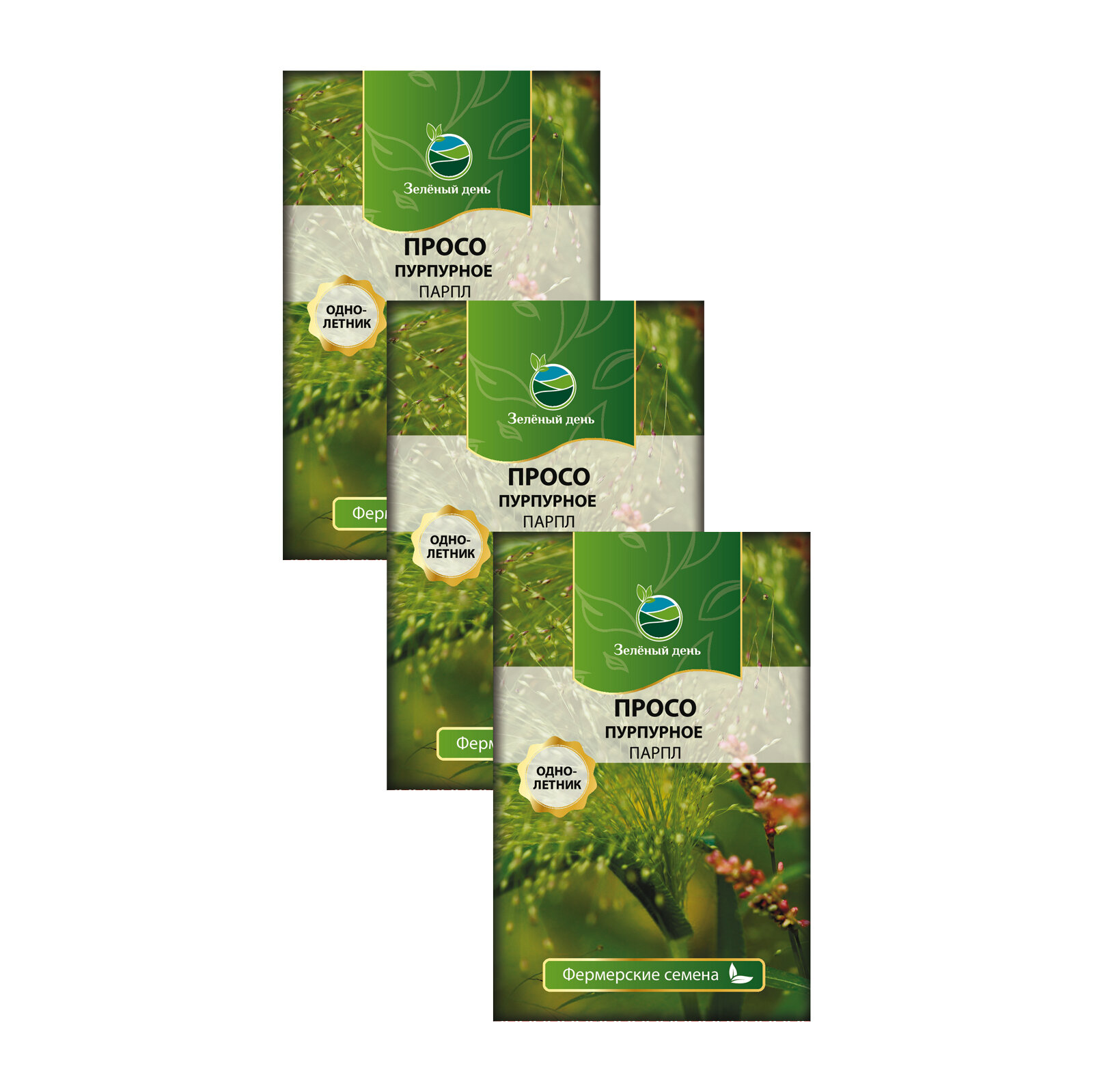 Семена Просо Пурпурное Парпл, "Зеленый день", 3 упаковки по 80 сем.