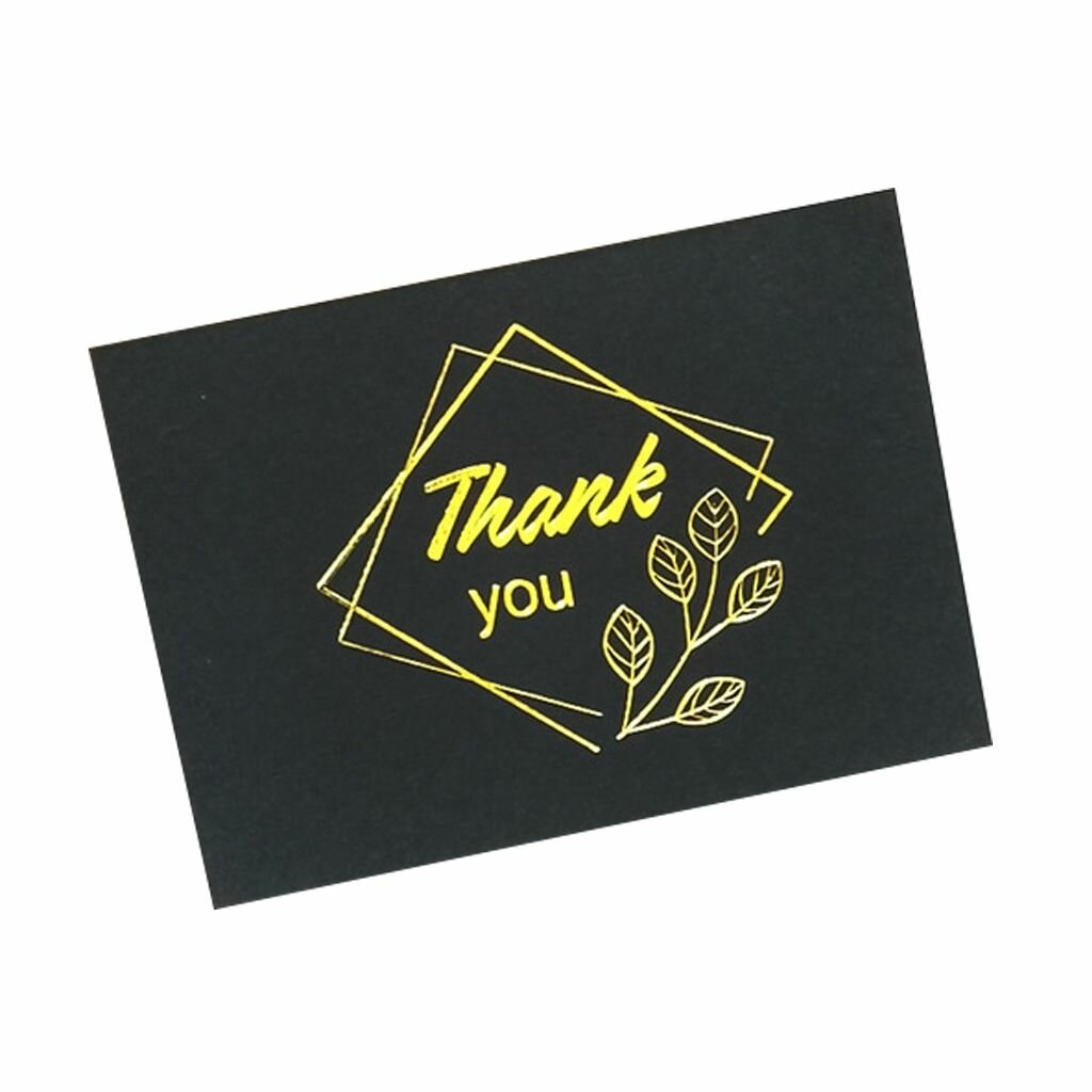 1 упаковка из 100 листов, поздравительная открытка-черный-спасибо
