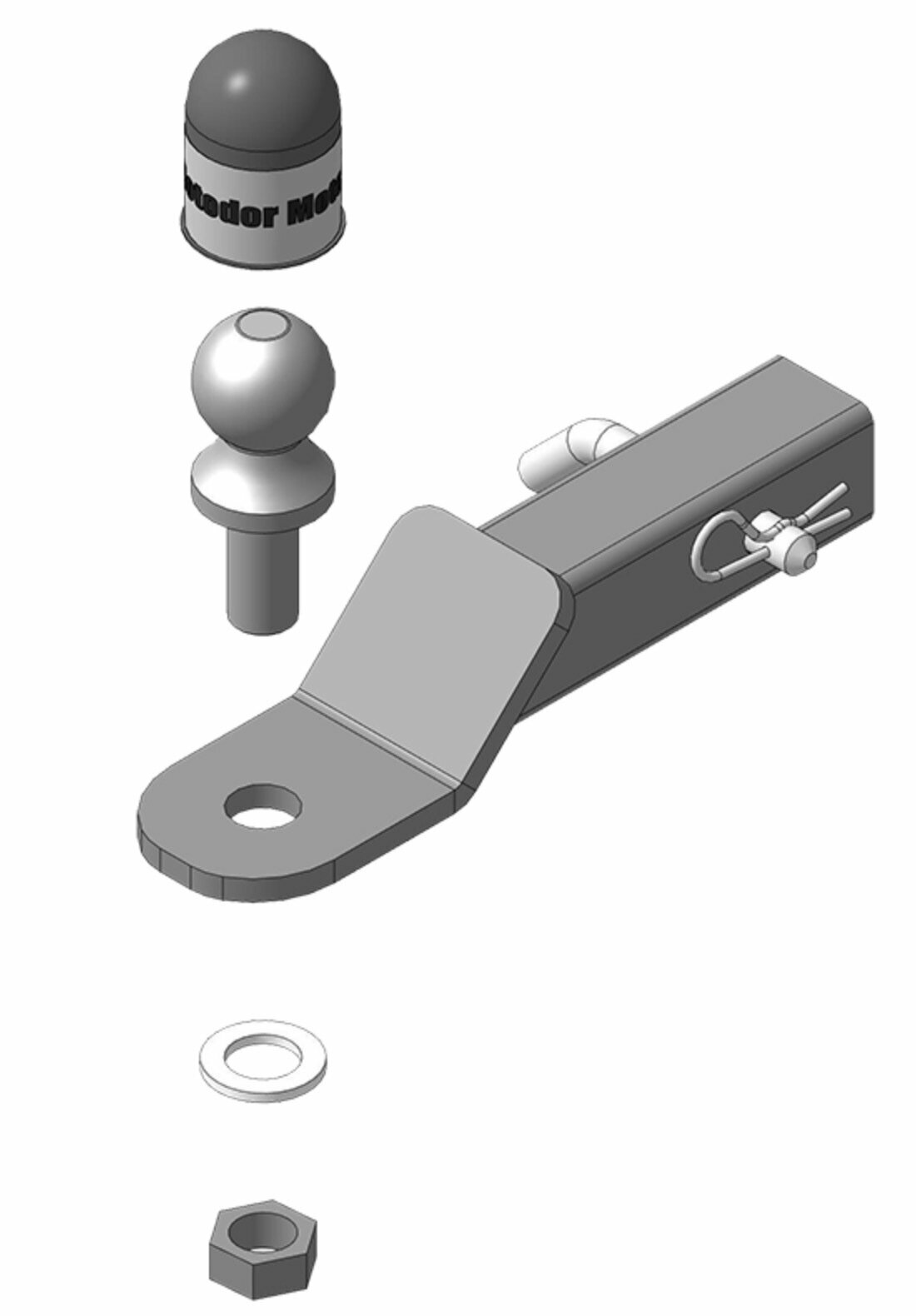 Фаркоп Motodor под квадрат, под отверстие 50х50 мм (1500кг/75кг) 90807-E