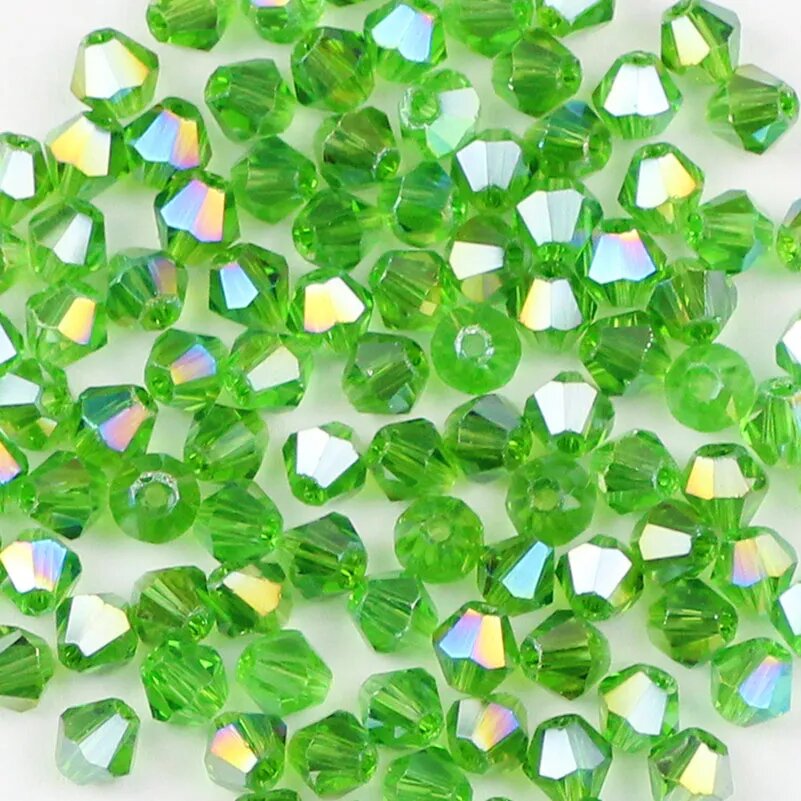 YHBZRET биконусные стеклянные бусины 4 мм 100 шт. Изумрудный, Grass Green