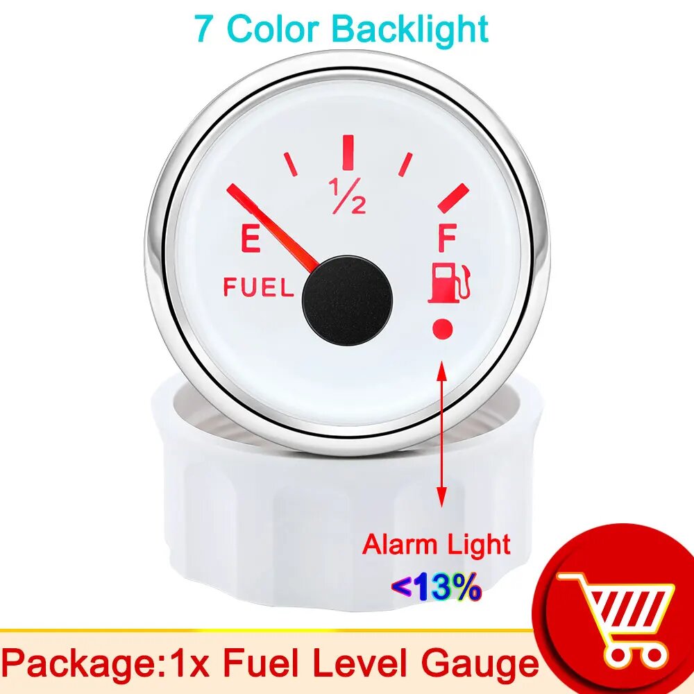 Датчик уровня топлива 52 мм + датчик уровня топлива 240-33 Ом с 7-цветной подсветкой only 1pc gauge
