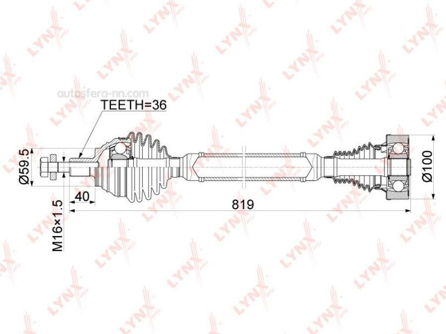 LYNXAUTO CD1136 Привод в сборе R