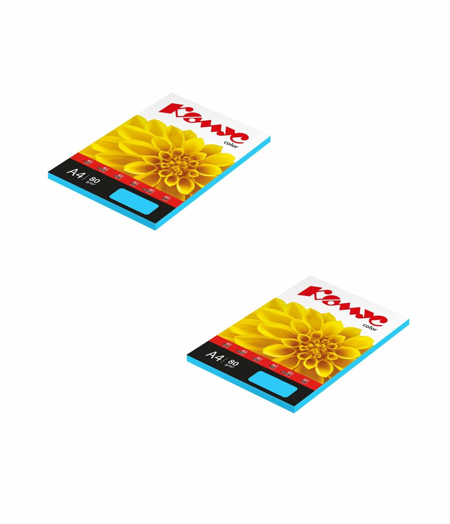 Комус Бумага цветная голубой интенсив, 80г, А4, 100 л, 2 уп