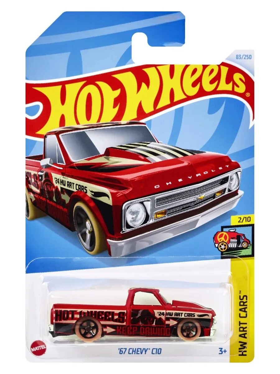 HTD72 Hot Wheels машинка металлическая игрушка коллекционная масштабная модель 67 Chevy C10 Кейс 2024