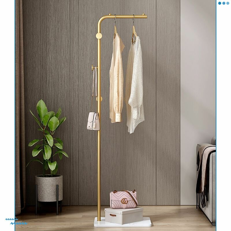 Напольная вешалка-рейл с утолщенной стальной рамой для надежного хранения одежды, стильная и многофункциональная