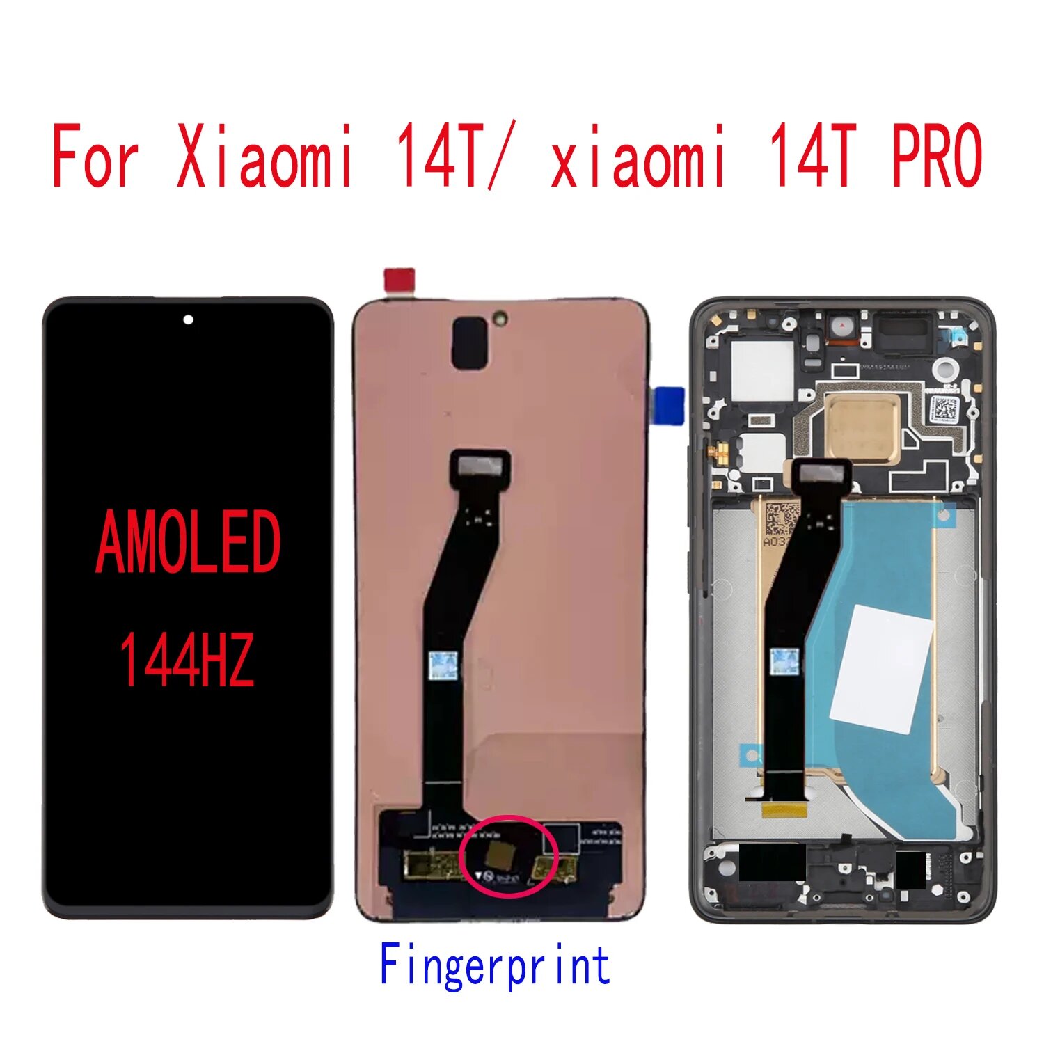 AMOLED-дисплей с сенсорным экраном и дигитайзером в сборе для Xiaomi 14T PRO 14T Frame Black