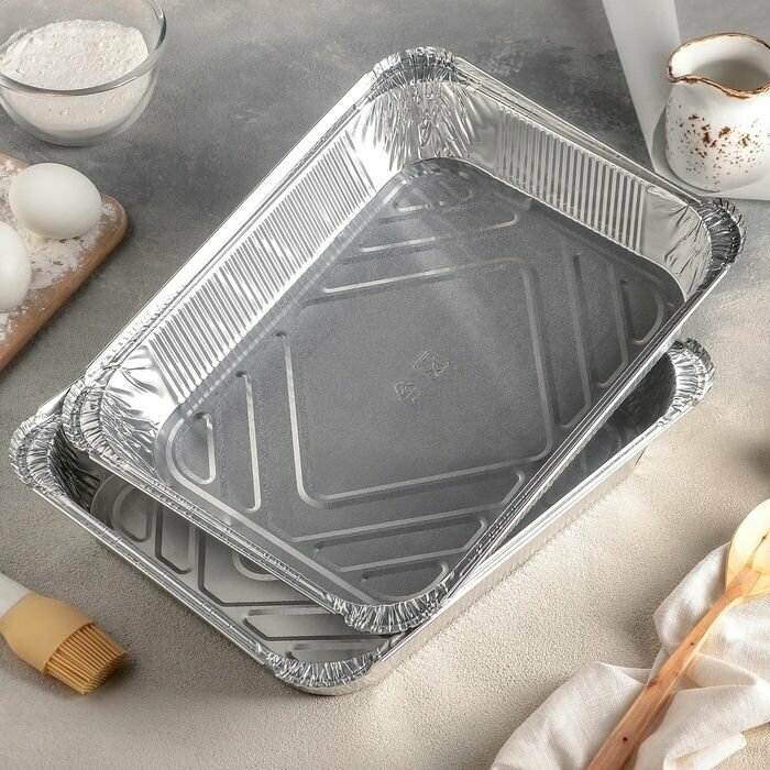 Набор форм для выпечки Доляна из фольги , 3,18 л, 2 шт, цвет серебристый (910-035)